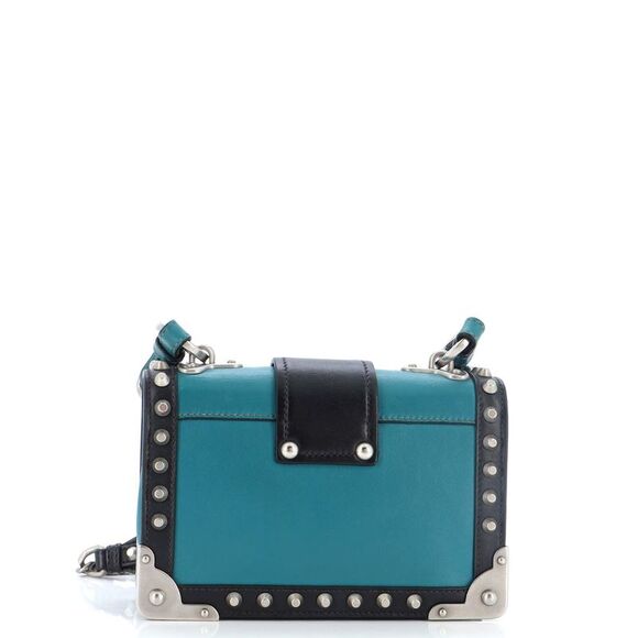 Prada | Bags | Prada Cahier Crossbody Bag Studded City Calf Small Blue | Poshmark